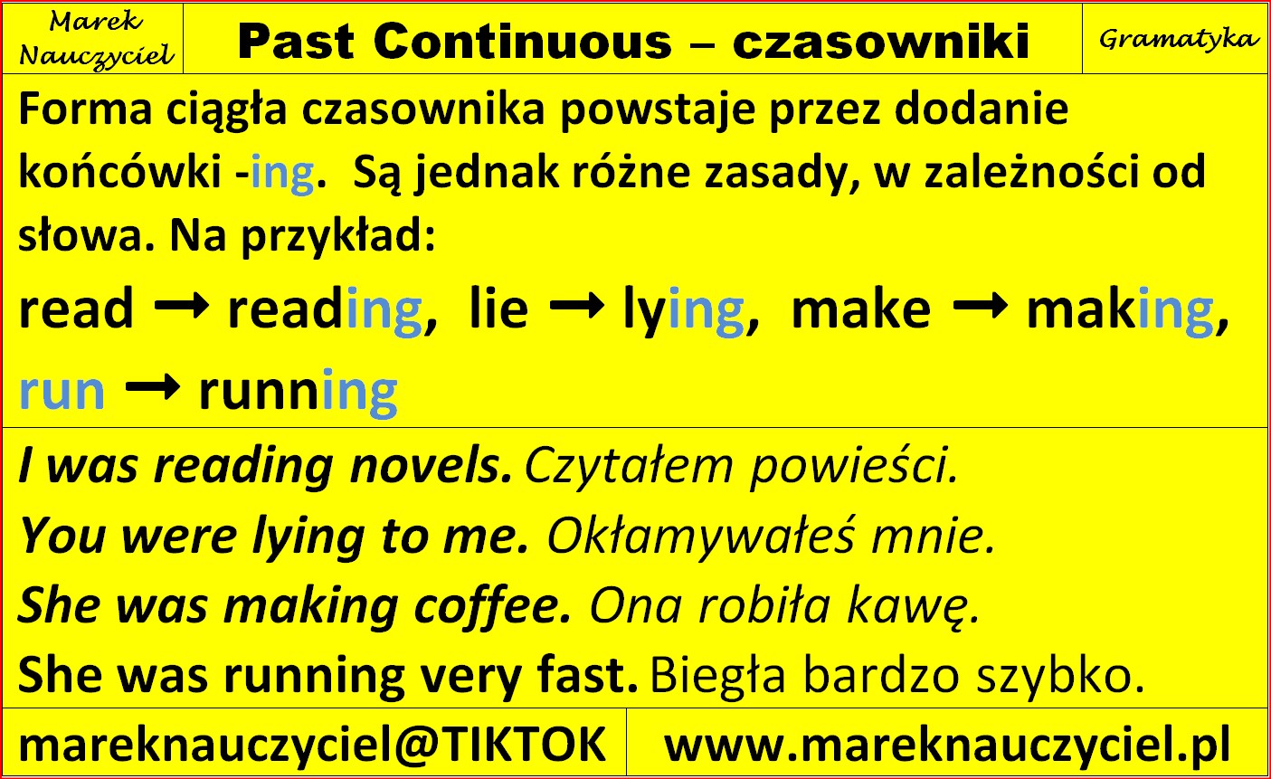 Past Continuous – czasowniki - Marek Saik